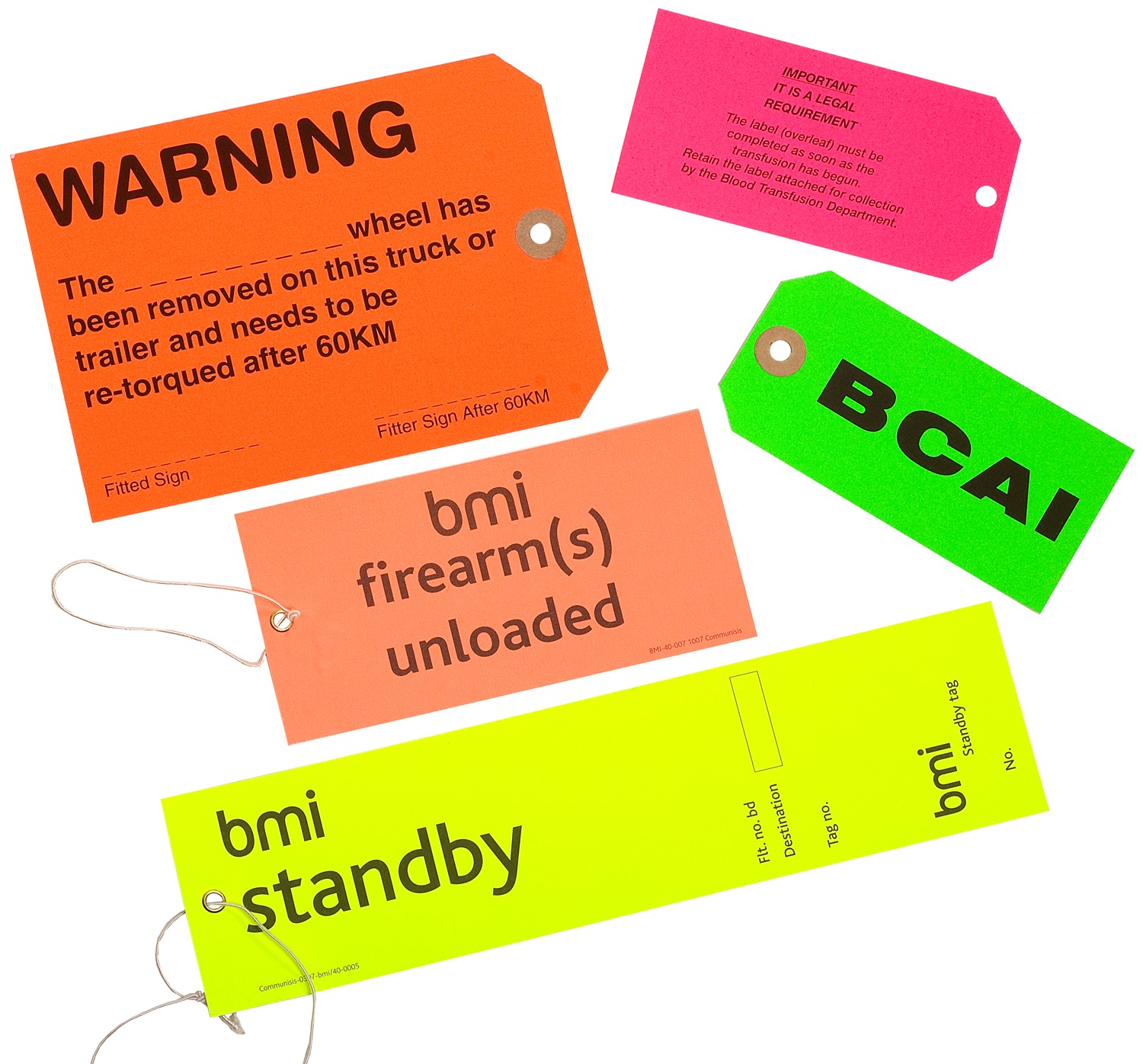 Tagsltd.co.uk - Brown Manilla & Fluorescent tags